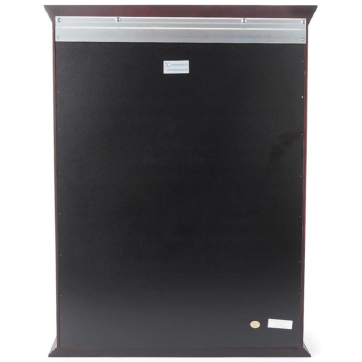 Displays2go 21" Countertop/Wall Mount Display Case, Adjustable Shelves, Locking - Mahogany (DCC2128MH2)