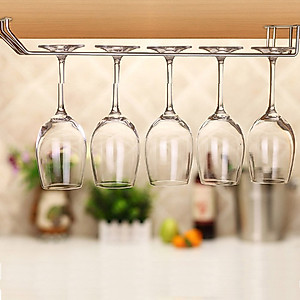 Velidy Wine Glass Rack,Stainless Steel Chrome Finish Under Cabinet Hanging Stemware Holder with Screw for Kitchen/Bar/Restaurant (21.6"/55cm)