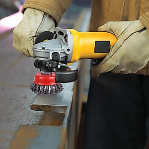 3 Inch Wire Cup Brush for 4 1/2 Angle Grinders , 0.02 Inch Twist Knotted Carbon Steel Wire with 5/8 Inch-11 Threaded Arbor for Rust,Corrosion,Paint Removal,Abrasives (6 Pack)