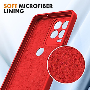 Oududianzi Case for Moto g-Stylus 5G 2021 Case,[2 Tempered Glass Screen Protector], Soft TPU Liquid Silicone Case, Shockproof Rubber Silicone Gel Case-Red