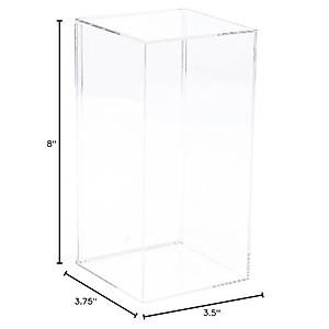 Pioneer Plastics 083C Small Clear Plastic Display Case, 3.5" W x 3.75" D x 8" H (Mailer Box)