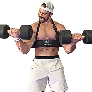 Jayefo Sport Arm Blaster for Biceps, Ez Curl Bar and Preacher Bar - Bicep Blaster and Arm Exercise Equipment - Forearm and Biceps Workout Equipment - Adjustable Size - Black