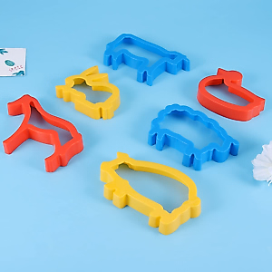 Animal Cookie Cutter, 6pcs Plastic Modelling for Kids Random Color Biscuit Cutter Cookie Cutter Toy