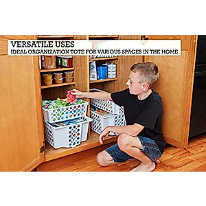 Organize Your Home Short Slide-It Baskets, 2 Pack, Stacking and Sliding Modular Storage, Great Organizing Bins for Pantry, Closet, Bedroom, Office, and all Storage, 14” x 8.9” x 4.5”