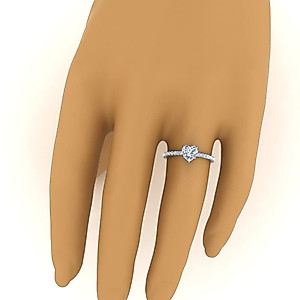 Fascinating Diamonds GIA Certified 1 3/4 Ctw Natural Diamond Hidden Halo Eternity Engagement Ring For Women 14K White Gold 1 Carat Heart Shaped Center SI2 Clarity And H Color Ring Size 6.5