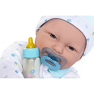 Caucasian 20-inch Large Soft Body Baby Doll | JC Toys - La Baby | Washable |Removable Blue Outfit w/ Hat and Pacifier| For Children 2 Years +