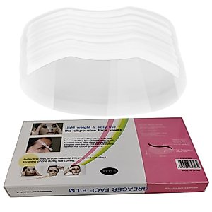 LWBTOSEE Clear Disposable Face Shield, for Shower Haircut Hairspray and Eyelash Extensions Eye Eyebrow Eyelid Surgery Aftercare (100 PCS)