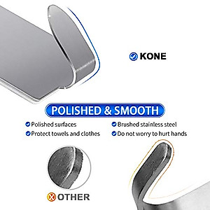 KONE Adhesive Towel Hooks Stainless Steel 4 Piecs (No Need to Put Holes)
