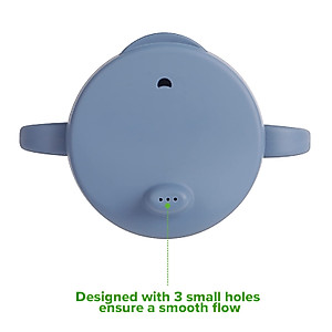 haakaa Silicone Sip-N-Snack Cup, Toddlers Sippy Cup & Snack Container 2-in-1, BPA Free Food Grade Silicone Cup for Baby 6 Month+, 9 Ounce (Blue)