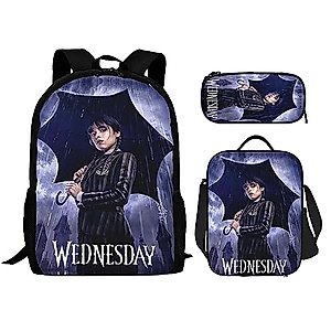 ANLA Backpacks Set for Boys Girls Backpack with Lunch Box Lunch Bag Pencil Case Pencil Bag 17 Inch Backpacks Schoolbag 3 piece for