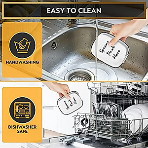 Xarkany® 5.8 x 4.5 Inch Large Kitchen Spoon Rest For Stove Top - Ceramic Spoon Rest for Kitchen Counter - Heat Resistant Cooking Utensil Rest - Kitchen Spoon Holder for Stove Top