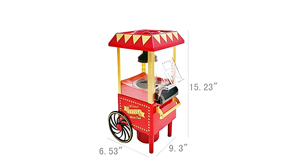 Mini Popcorn Machine Carriage - Tabletop Popcorn Maker 9" x 7"