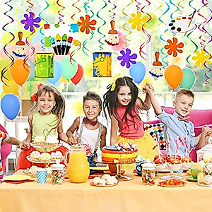 54 Pieces Art Party Decorations Hanging Swirls Painting Party Hanging Decorations Painting Party Supplies