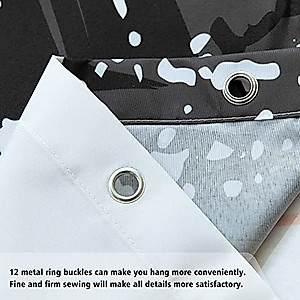 GiuMsi 72"X72" Boho Mid Century Black and White Shower Curtain Sets with Tassel Pendants Arch Sun Modern Minimalistic Leaves Bathroom Curtains Waterproof Durable Ployester 12 Hooks Home Decorations