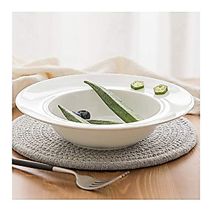 GRFIT Dishes Plates Durable White Porcelain Dinner Plates, Pasta, Salad, Soup Round Plate, Elegant Plate Suitable for Restaurant, Family, Party Use Home dining plate