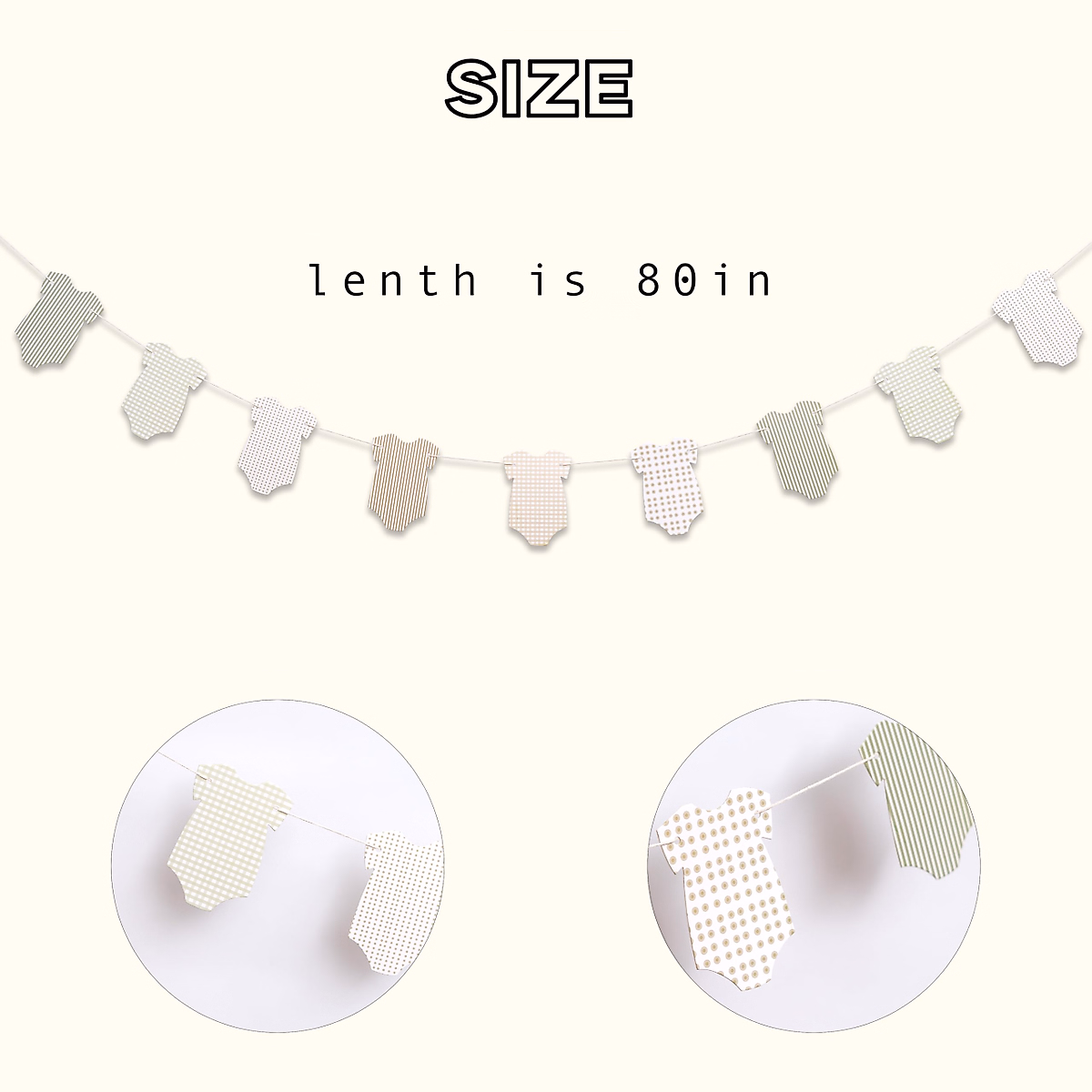 ZAIBIANHAO Baby Clothes Banner - Short Sleeve Onesies Bodysuits For Baby Shower,Bodysuits Clothesline Birthday Party Banner,Gender Reveal Neutral Party Supplies (baby clothes spot)