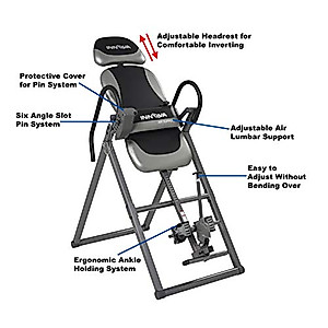 Innova ITX9900 Inversion Table with Air Lumbar Support, Black/Gray