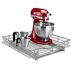 LYNK PROFESSIONAL® Pull Out Cabinet Organizer - Lifetime Limited Warranty - Slide Out Drawers for Kitchen Cabinets - Sliding Pantry Shelves - Roll Out Shelf Storage for Pots, Pans - 20"W x 21"D Chrome
