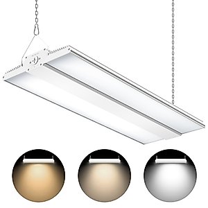 NUOGUAN Linear High Bay Shop Light 3 Wattage Adjustable, UL DLC Listed, 3000K/4000K/5000K LED High Bay Light, 150LM/W, AC100-277V, Commercial Bay Lighting for Warehouse Shop Garage(300W/240W/180W)