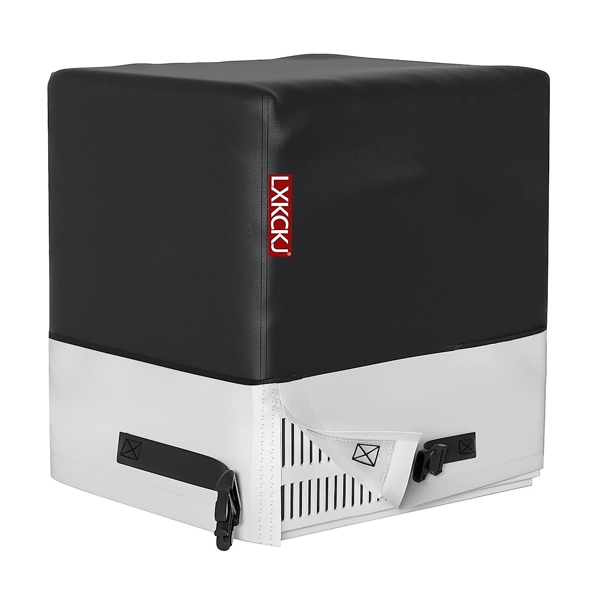 LXKCKJ Air Conditioner Cover for Outside Units - 420D Waterproof Air Conditioner Protection Covers for Window Unit - Winter AC Covers Fits AC Condensing HVAC Unit (Black & Silver 32''LX32''WX36''H)