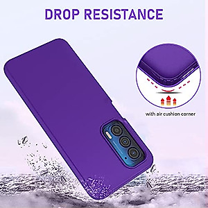 for Motorola Edge 2021 | Edge 5G UW Cover Case: Built in Screen Protector Full Body Protection Hard Front Bumper & Soft Silicone Back Cover Slim Rugged Shockproof Protective Phone Case (Purple)