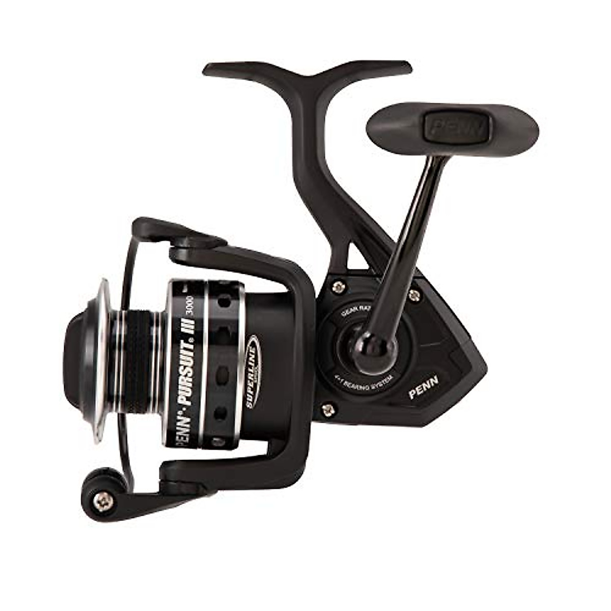 PENN Pursuit III Nearshore Spinning Fishing Reel, Size 5000, Corrosion-Resistant Graphite Body and Line Capacity Rings, Machined Aluminum Superline Spool, HT-100 Drag System,Black/Silver