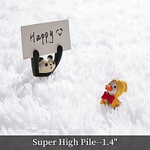 ROYALAY Fluffy Shag Area Rug 9x12 ft Ultra Soft, Extra Large Plush Faux Fur Carpet with Non-Skid Design for Bedroom, Playroom and Living Room Rug, Luxury Room Decor (9x12 Ft, White)