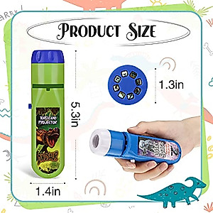 4 Pcs Slide Projector Torch Projection Light Projector Toy Flashlight Educational Learning Bedtime Night Light for Kids Dinosaur Space Ocean Nature Animal (176 Images, 22 Themes)