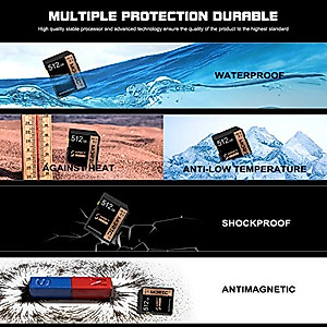 512GB SD Card Flash Memory Card Class 10 High Speed Security Digital Memory Card for Vloggers,Filmmakers, Photographers&Content Curator（512GB