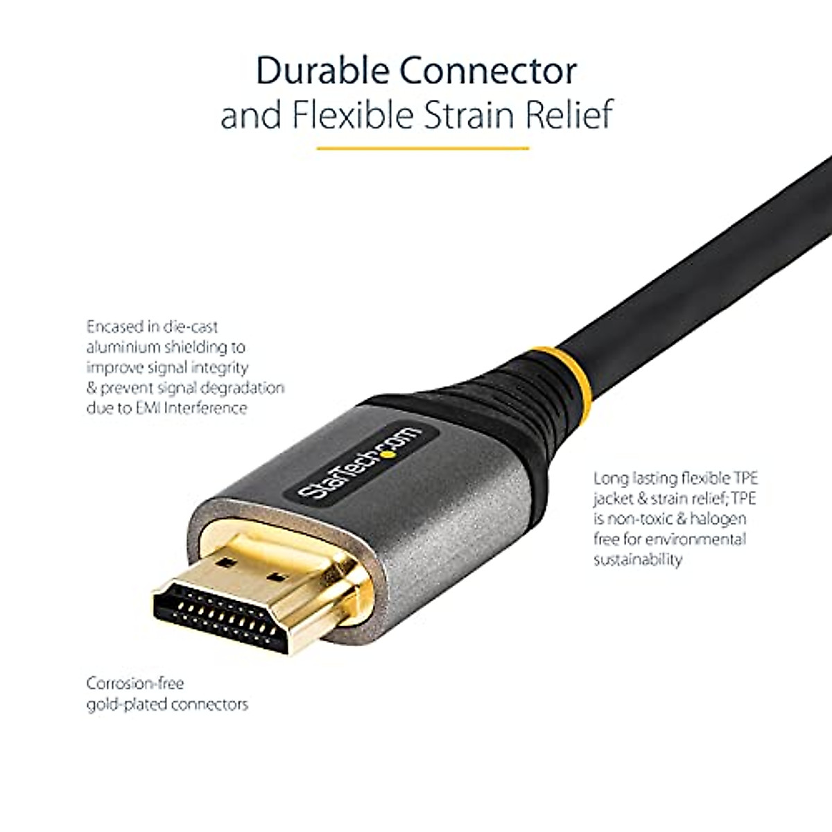 StarTech.com 3ft (1m) HDMI 2.1 Cable 8K - Certified Ultra High Speed HDMI Cable 48Gbps - 8K 60Hz/4K 120Hz HDR10+ eARC - Ultra HD 8K HDMI Cable - Monitor/TV/Display - Flexible TPE Jacket (HDMM21V1M)