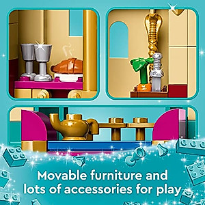 LEGO Disney Princess Jasmine and Mulan Adventure 43208 Palace Set, Aladdin & Mulan Buildable Toy with Horse and Tiger Figures, Gifts for Kids, Girls & Boys