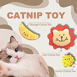 olloiig 12pcs Interactive Cat Toys Set, Squeaky Crinkle Catnip Cat Toy Pack, SliverVine Catnip Sticks and Catnip Wall Balls for Dental Health, Plush Chew Toy for Kitten Cat Gift…
