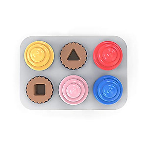 Bright Starts Sweet Cupcakes Shape Sorter Toy for Infants​ 3 Months and up, Multicolor