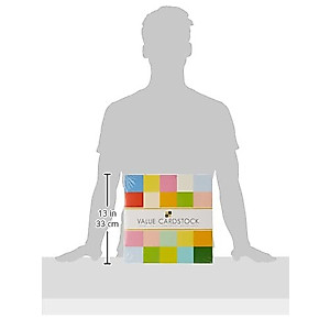 DCWV Cardstock Stack, Value Pack, Assorted Solid Colors, Smooth, 102 Sheets (6 each), 12 x 12 inches