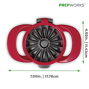 PrepWorks by Progressive Dishwasher Safe 16-Slice Thin Apple Slicer and Corer with Attached Safety Cover