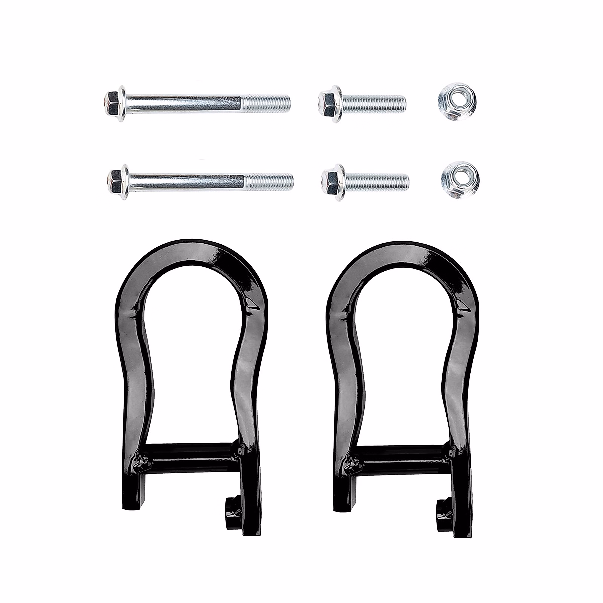 Chunle Front Recovery Tow Hooks Shackles Replacement for 2007-2018 Chevrolet Silverado GMC Sierra 1500, 2019 Chevy LD & Limited, Pair of Towing Hook Shackle Replaces# 84072463 （Black）