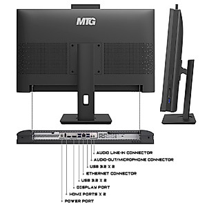 Gaming All in one PC 24 Inch FHD Touchscreen, MTG Yama, Intel Core i5 10th Gen, 16GB RAM, 2TB NVME, AMD RX 550 4GB DDR5 Graphics, Webcam, DVD RW, RGB Combo, Windows 11 Home