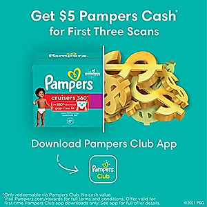 Diapers Size 3, 168 Count - Pampers Pull On Cruisers 360° Fit Disposable Baby Diapers with Stretchy Waistband, (Packaging & Prints May Vary)
