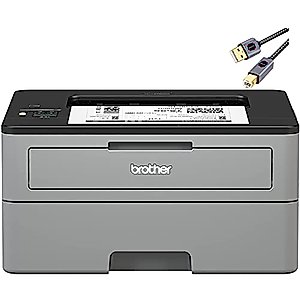 Brother L-2350DW Series Compact Monochrome Laser Printer | Mobile Printing | Wireless & USB Connectivity | Auto 2-Sided Printing | Print Up to 32 Pages/min | Up to 250 Sheets Input + Printer Cable
