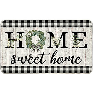 ORTIGIA Sping Home Sweet Home Doormat Indoor Outdoor Patio Welcome Magnolia Wreath Door Mats Non-Slip Durable Entrance Mat for Home Entrance, Outside Entry, Yard, Floor, Patio 17x29.5INCH