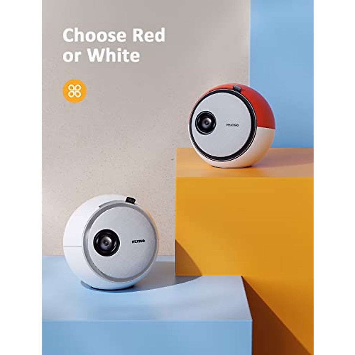 NexiGo Mini Portable Projector, for Cartoon, Kids Gift, 80 ANSI Lumen, Movie Projector, Native 720P Compatible with Full HD 1080P, up to 4K, HDMI, USB Interfaces (Garnet)