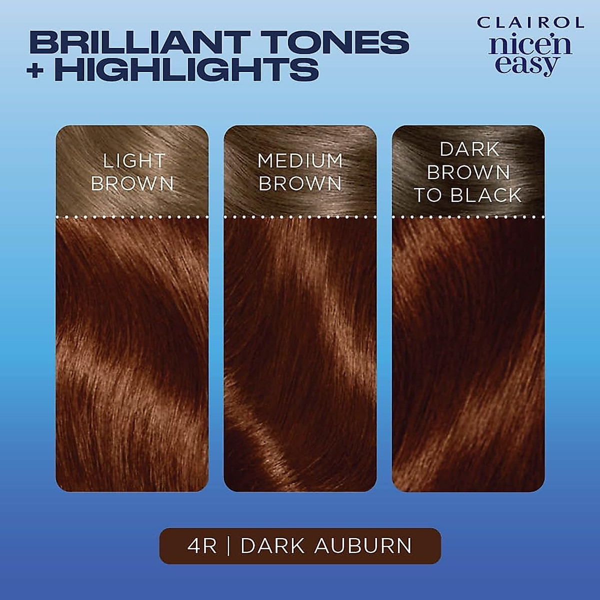 Clairol Nice'n Easy Permanent Hair Dye, 4R Dark Auburn Hair Color, Pack of 3