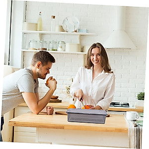 Tofficu Flatware Tray Kitchen Drawer Organizer with Lid Cutlery and Utensil Drawer Organizer Kitchen Cutlery Fork Utensil Storage Container Drain Rack Basket Storage Holder Organizer (Black)