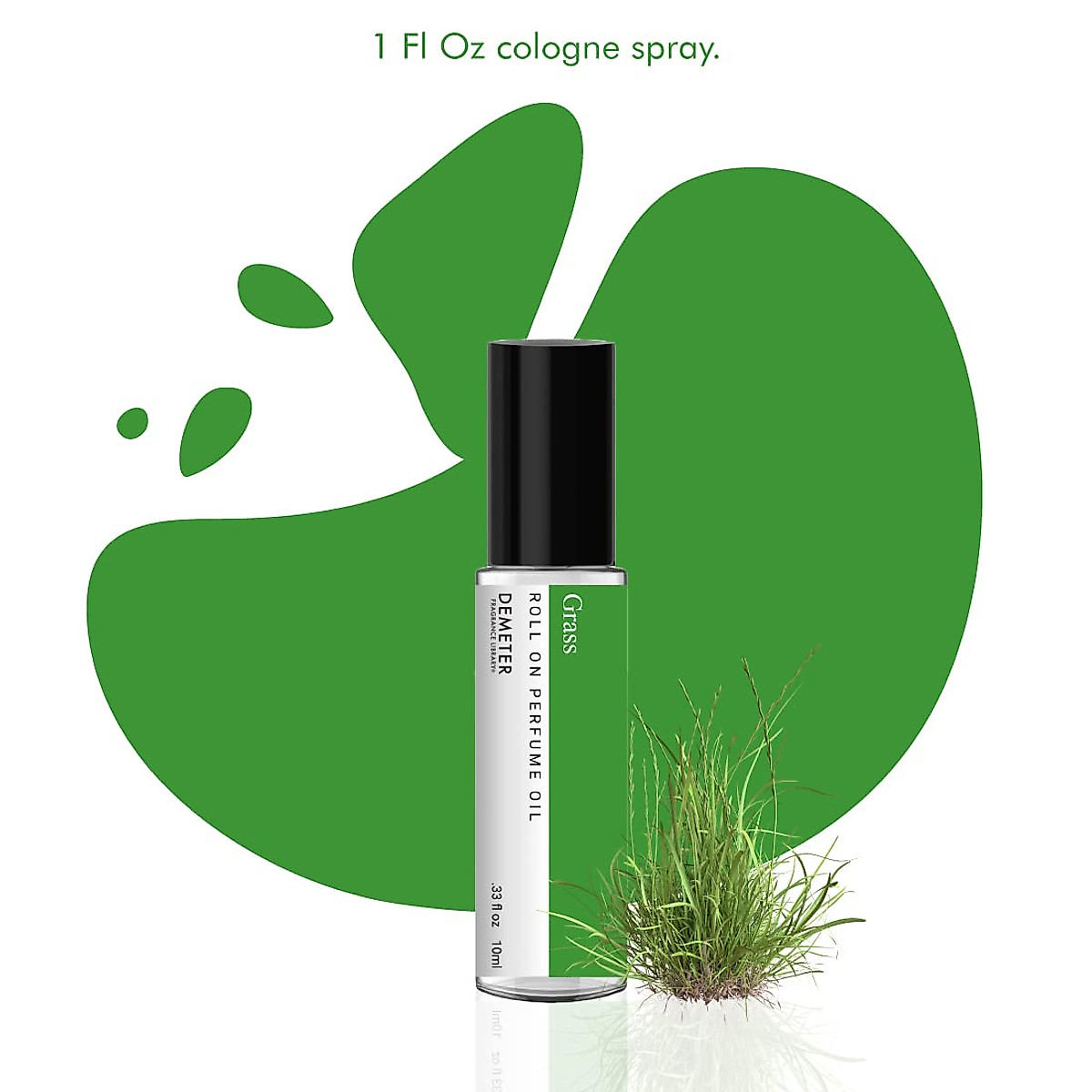 DEMETER Grass Roll On Perfume Oil, 0.33 Oz, Long-Lasting