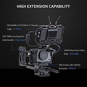 Nitze Camera Cage for Sony FX30 FX3 with HDMI Cable Clamp, NATO Rails and Built-in Arca Quick Release Plate, Interchangeable Full/Half Cage Compatible with Sony XLR Handle Unit- T-S03B
