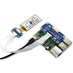 2.13inch Flexible E-Ink Display HAT for Raspberry Pi 4B/3B+/3B/2B/Zero/Zero W/WH and Jetson Nano,212X104 Pixel White Black Two Color Display Section Bendable SPI Interface Support Partial Refresh