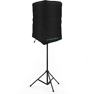 15 Inch PA/DJ Lightweight Powered Speaker Cover Bag in Black for Stand Mounted Speakers - Over the top fit, Water Resistant (not Waterproof), 50 UV Protection - Check Dimensions Before Ordering!