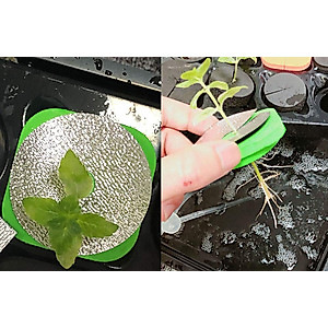 HORTIPOTS 2-Layered Clone Collars w 2 in Net Pots & Reflective Lids, Replacement for 24-Sited DWC Cutting Clone & Seedling Root System (4-Colored Pack of 25)