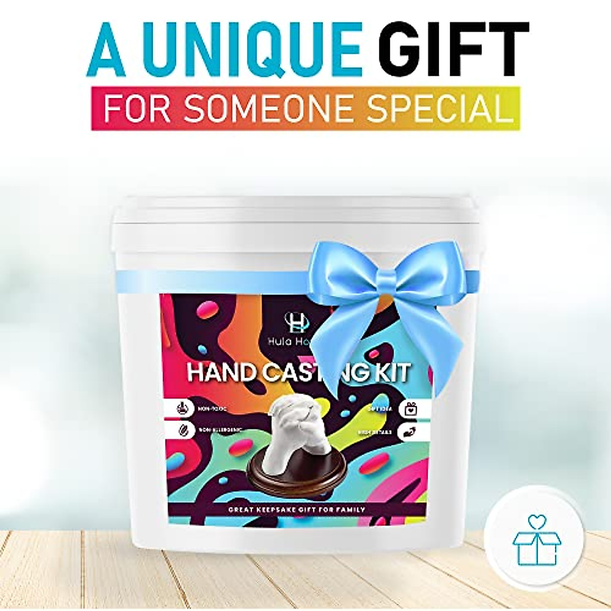 Hand Casting Kit for Couples or Family | Paint & Mounting Plaque Included | DIY Plaster Hand Mold Keepsake Sculpture Kit Gifts for Her, Kids, Weddings, Anniversary