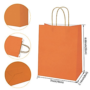 MOORAY 32 Pack Gift Bags with Handles, 7"x3.15"x 8.66" Paper Bags Kraft Bags 16 Different Senior Color Bags Multiple Uses for Wedding, Birthday, Party Supplies and Gifts（Multi01）